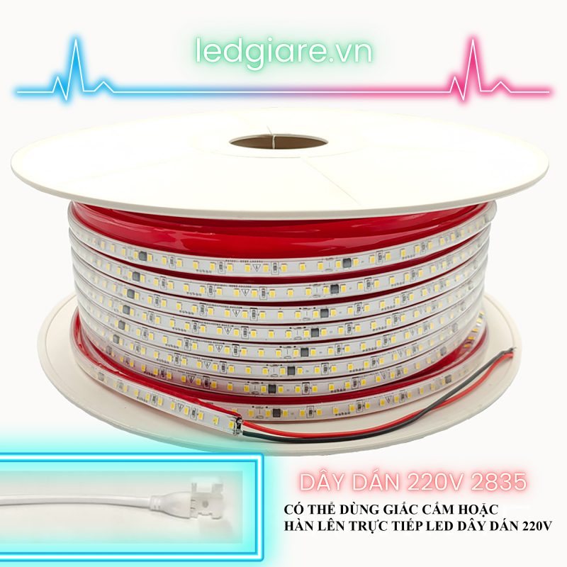 ĐÈN LED DÂY DÁN 220V 2835 CUỘN 100 MÉT - LED GIÁ RẺ